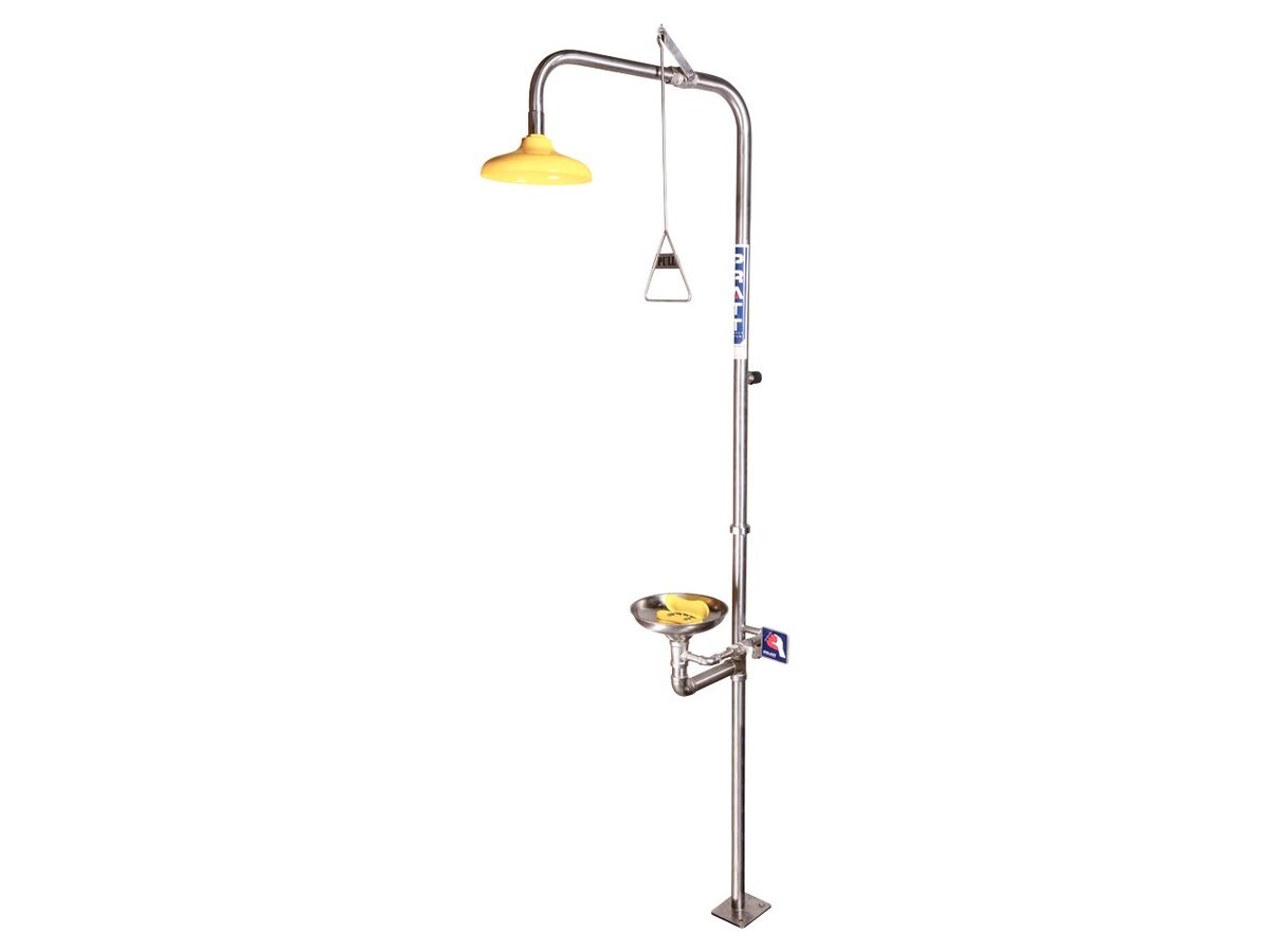 Deluge Shower Aerator Eye/Face Wash Hand Operated Freestanding from Reece