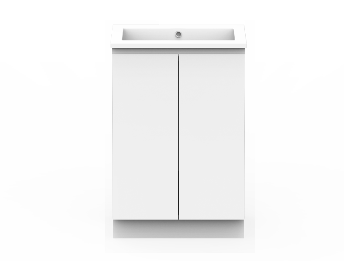 Posh Domaine Conventional 600mm Floor Mounted Vanity Unit Cast Marble Top