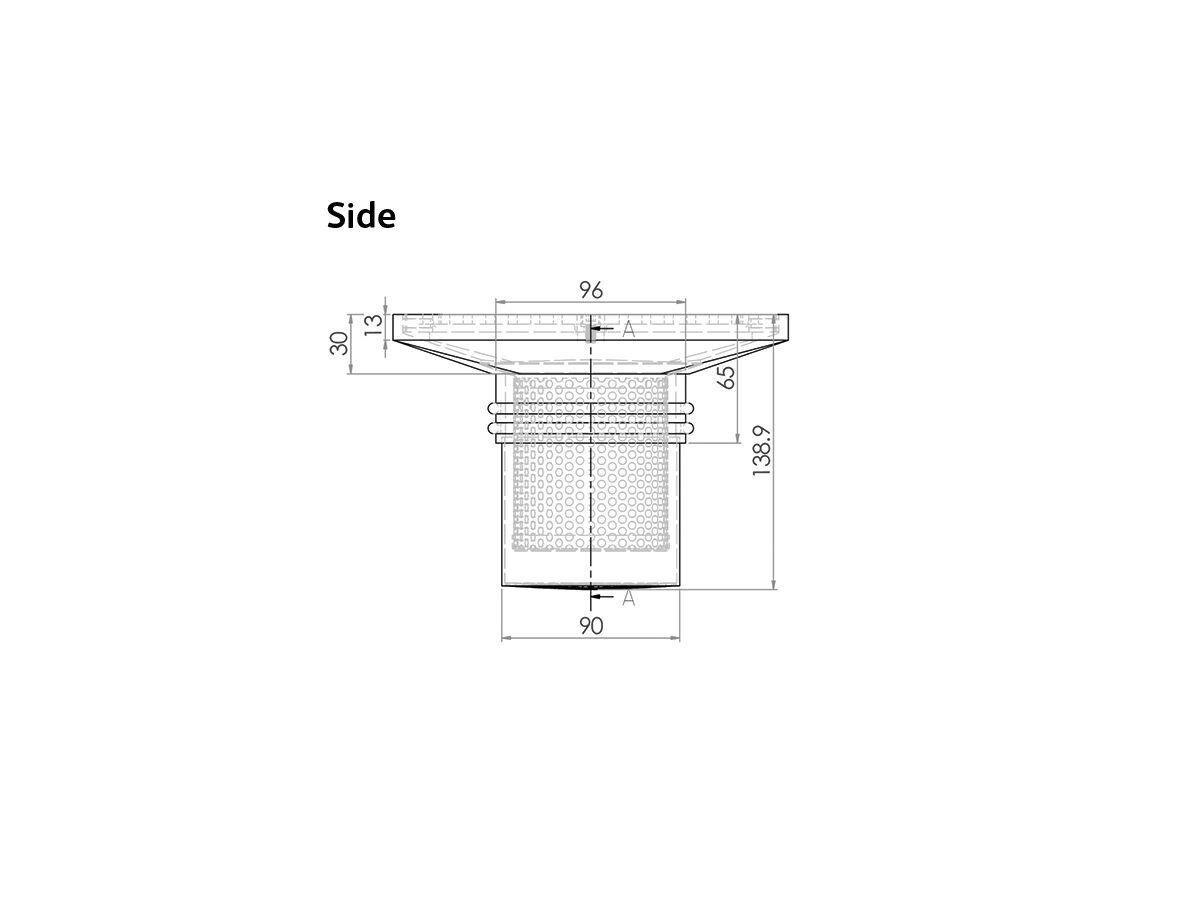 Square Bucket Trap 200mm suits 100mm from Reece