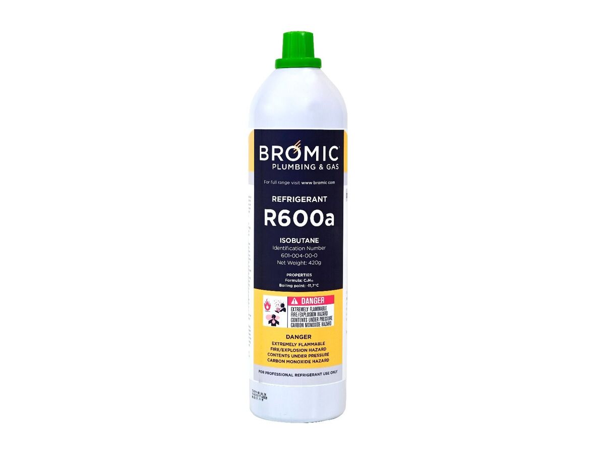 Bromic R600a Hydrocarbon Refrigerant Aluminium Cylinder 420g from Reece