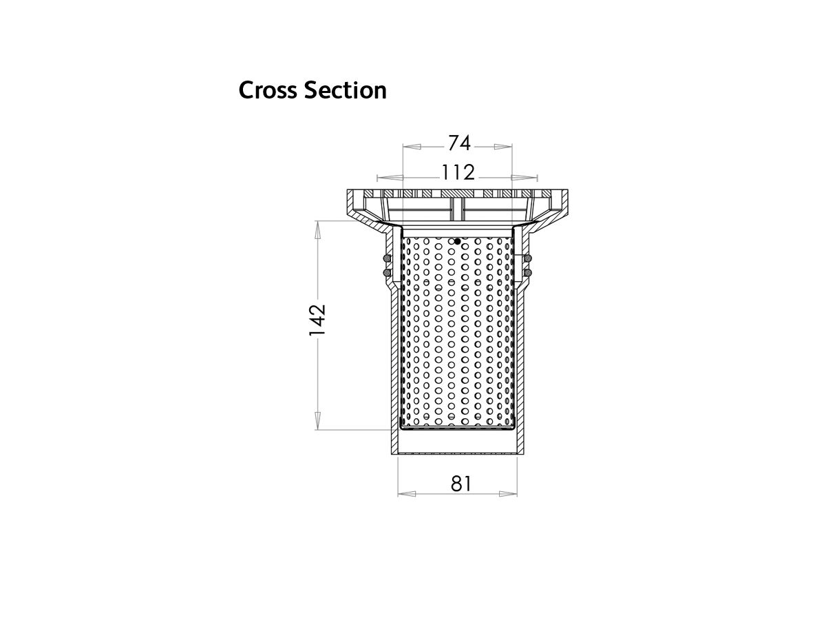 Round 150mm Grate Bucket Trap Push-In PVC 100mm from Reece