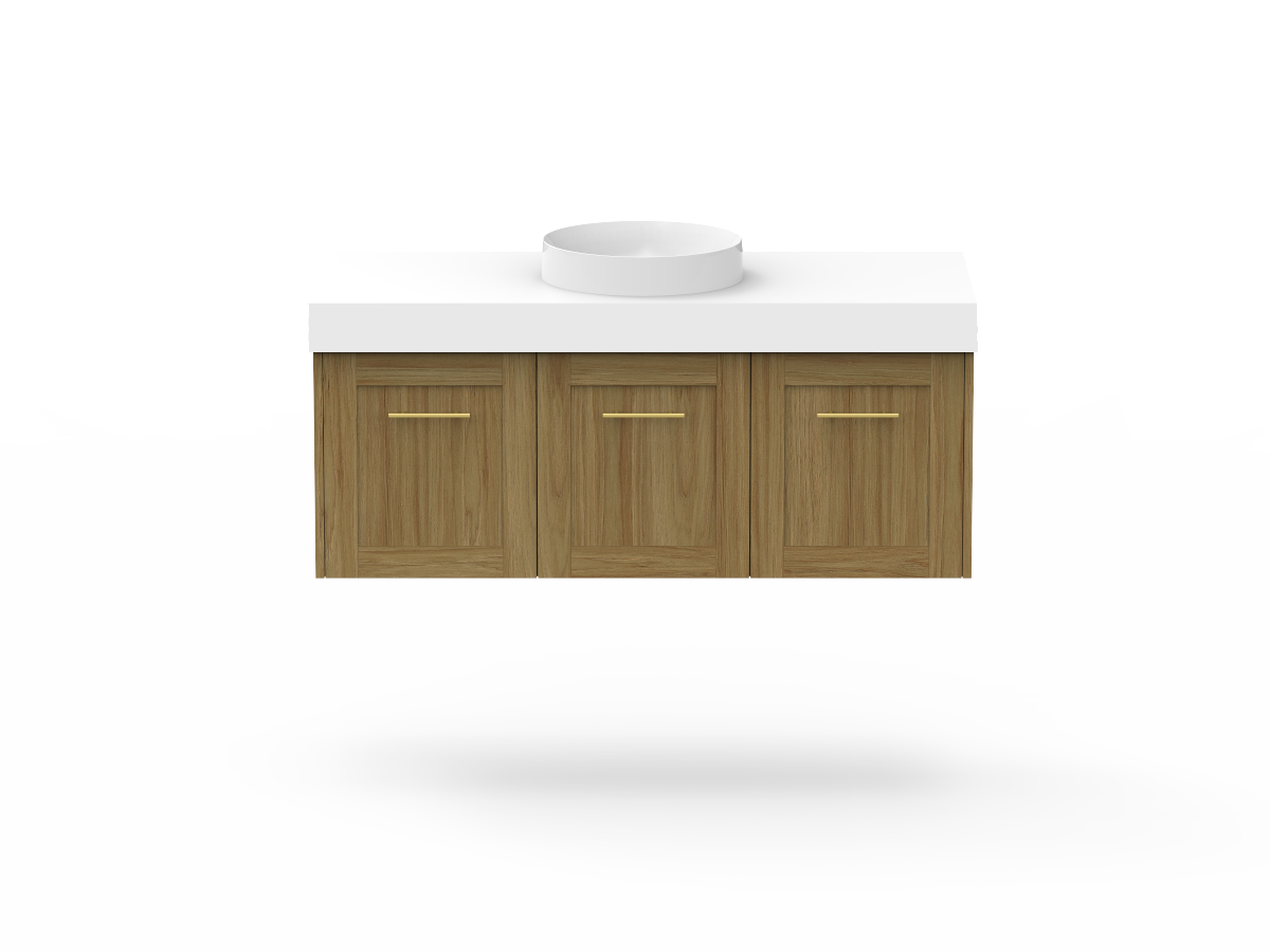 Kado Lux Door Vanity Unit Wall Hung 1200mm Centre Bowl 90mm Cherry Pie ...