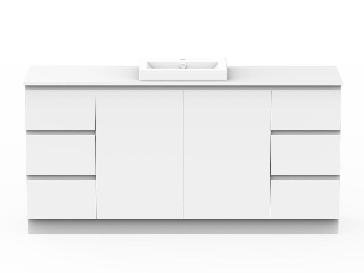Posh Domaine Conventional 1800mm Floor Mounted Vanity Centre Basin 20mm ...