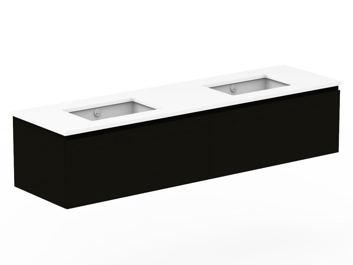 Posh Domaine Plus All-Drawer 1800 Double Bowl Wall Hung Vanity Unit ...