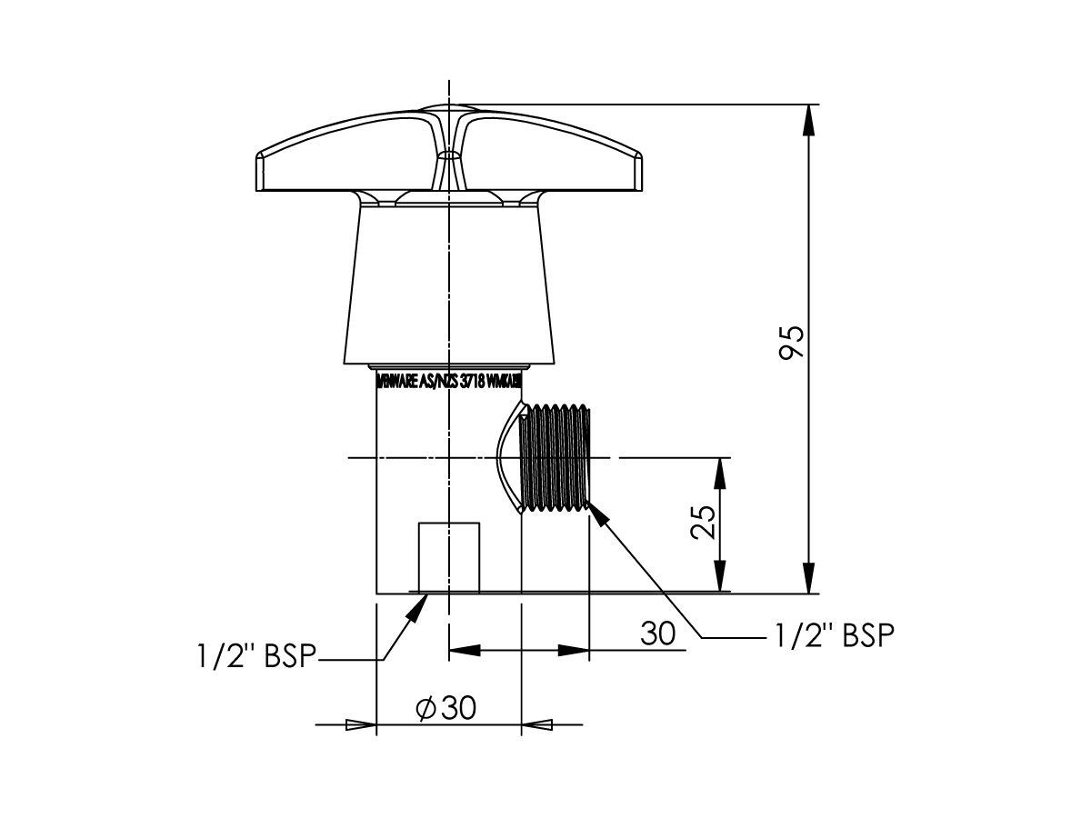 Enware CS Right Angle Cistern Stop Vandal Proof 15mm (3 Star) from Reece