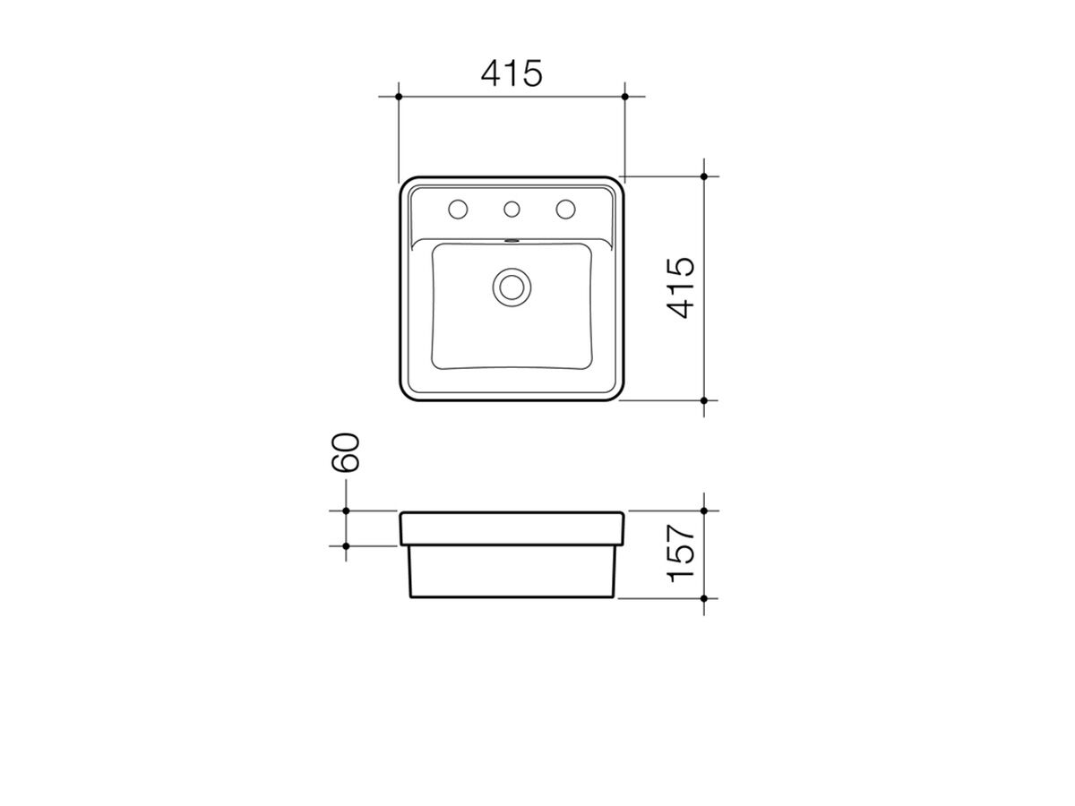 Caroma Carboni II Inset Basin with Overflow 3 Tapholes White from Reece