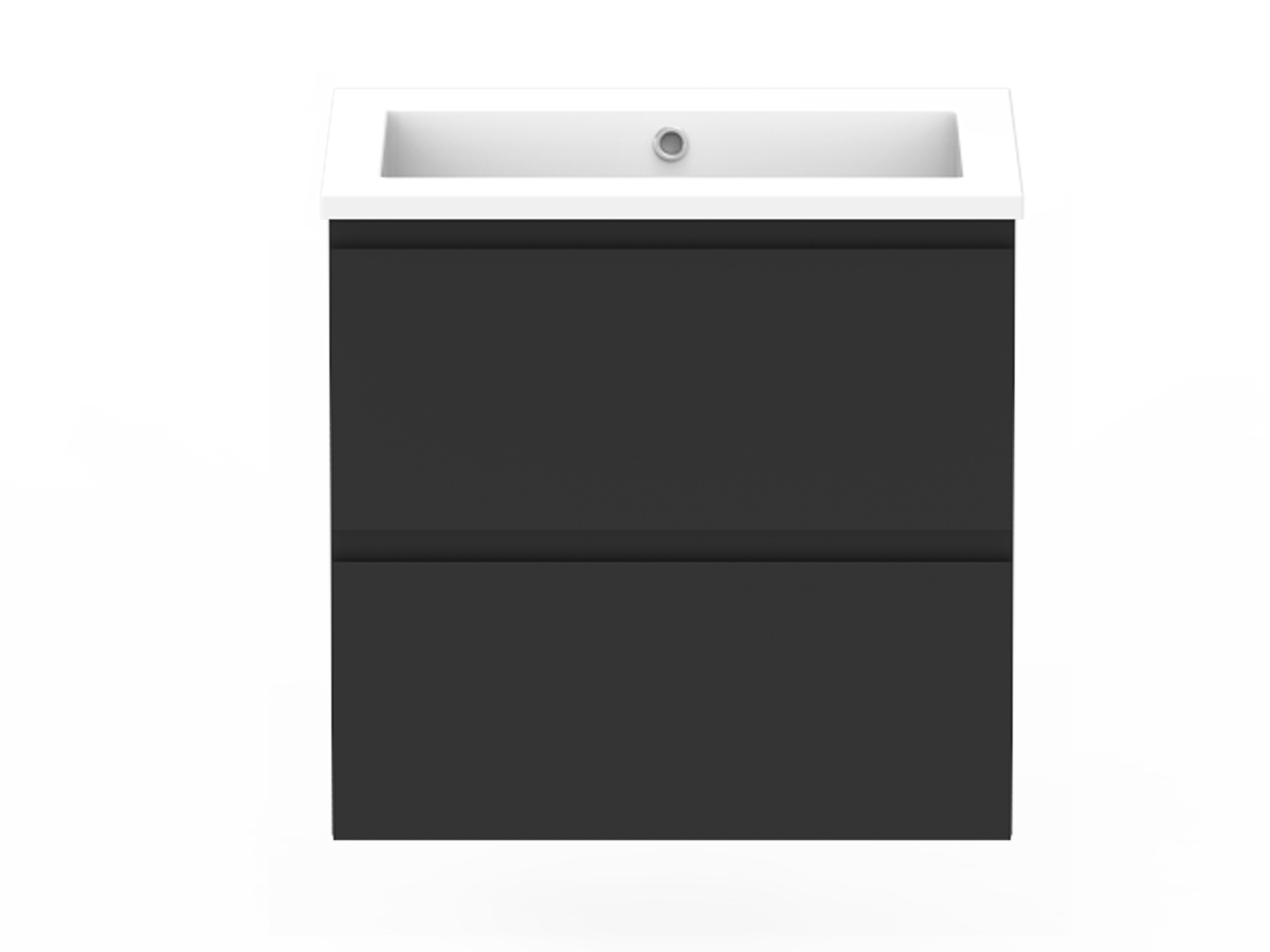 Posh Domaine Plus All-Drawer Twin 600mm Wall Hung Vanity Cast Marble Top