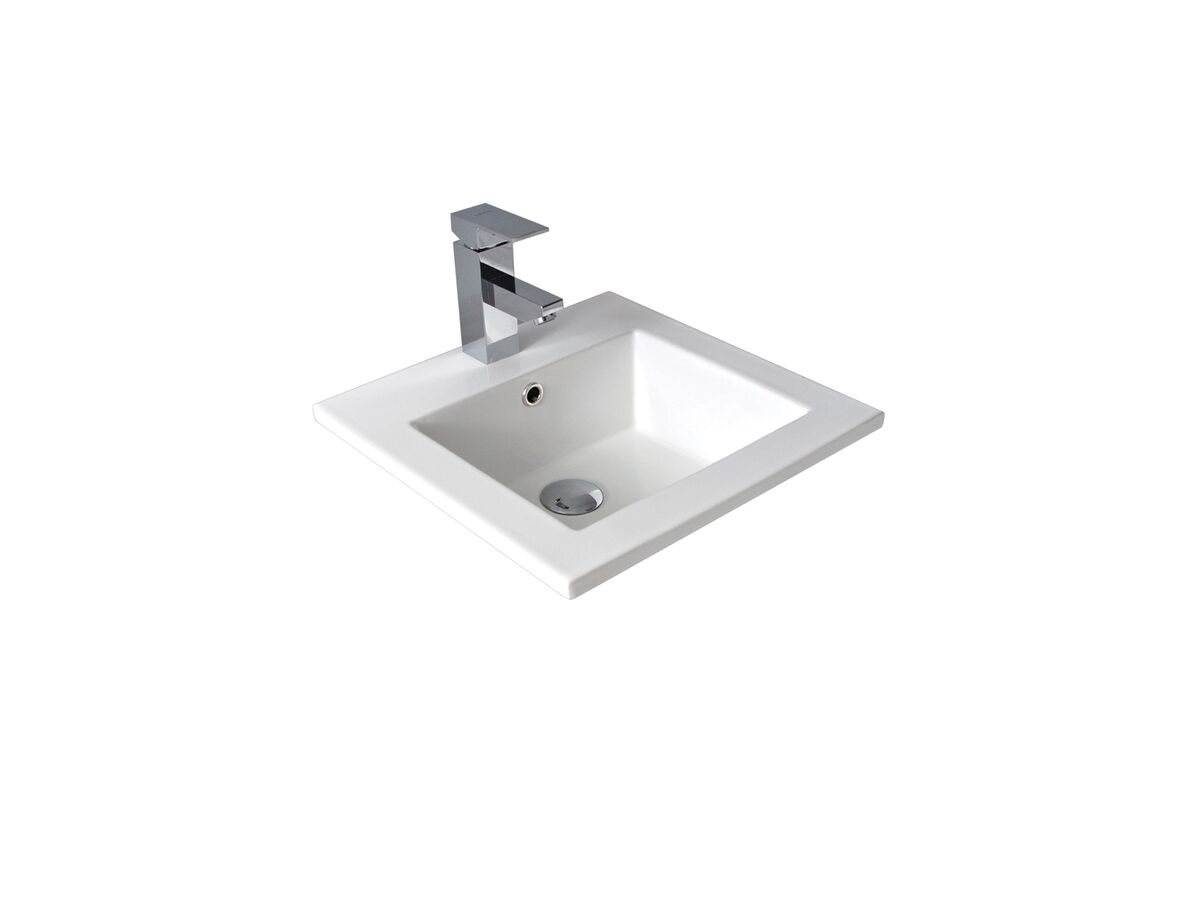 Chios 208 Basin Inset White Overflow 1 Taphole from Reece