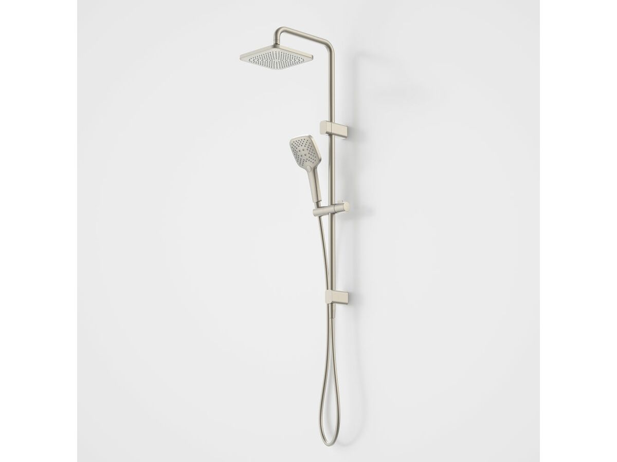 Caroma Luna Multi-Function Overhead Shower On Rail Brushed Nickel (4 ...