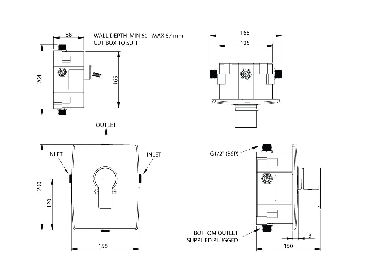 Enware Oras Cubista Shower Mixer Tap Chrome from Reece