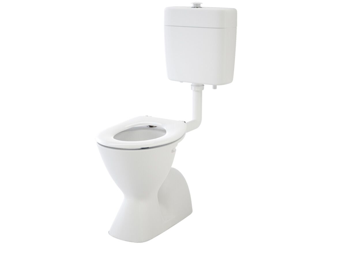 Caroma Cosmo Care S Trap Toilet Suite with Caravelle Single Flap Seat ...