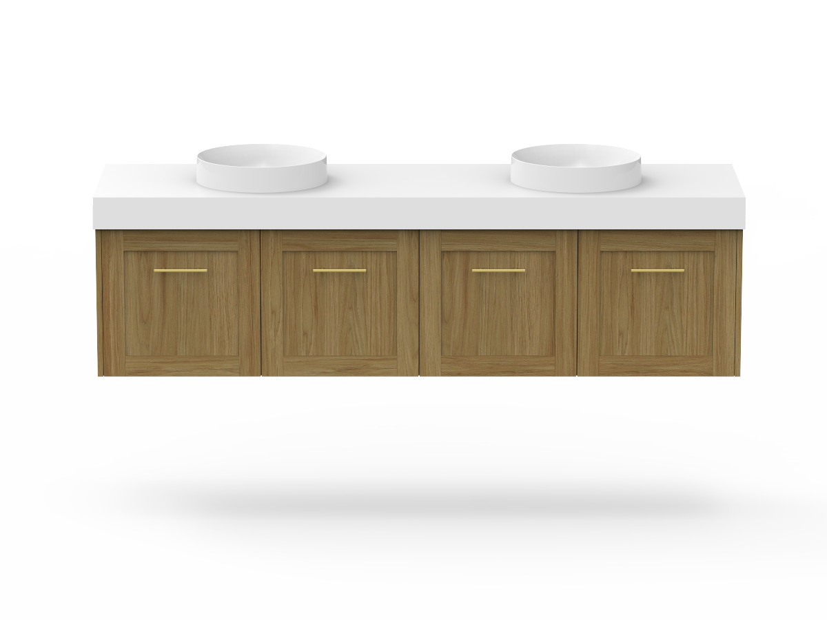 Kado Lux Door Vanity Unit Wall Hung 1800mm Double Bowl 90mm Cherry Pie ...