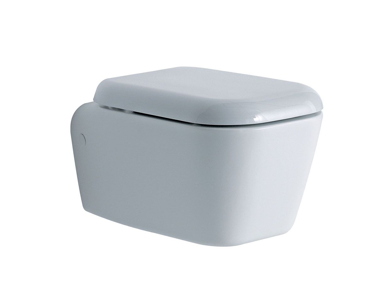 Pozzi Ginori Q3 Toilet Pan Wall Hung & Soft Close Seat White/Chrome (3 ...