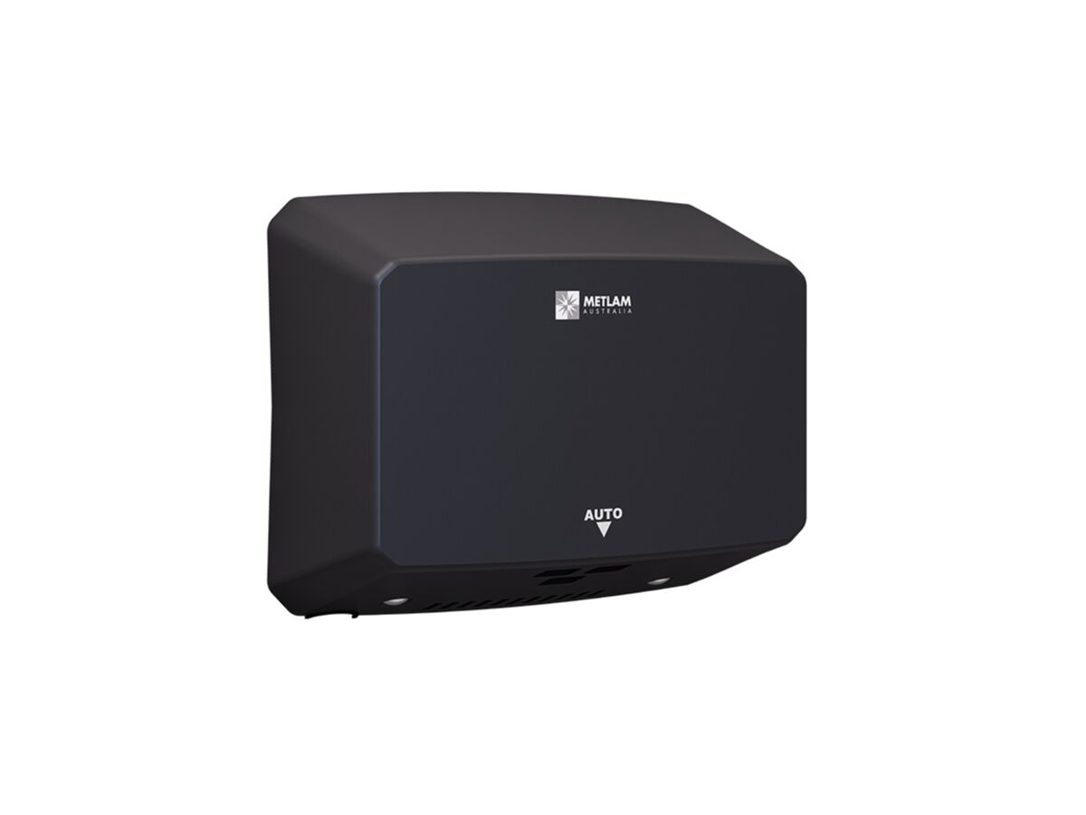Metlam EcoSlender Slimline Automatic Hand Dryer Powder Coat Matte Black ...