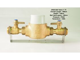 25mm Sub Meter Bracket Assembly with Itron TD8 2 x Meter Nut & Ball ...