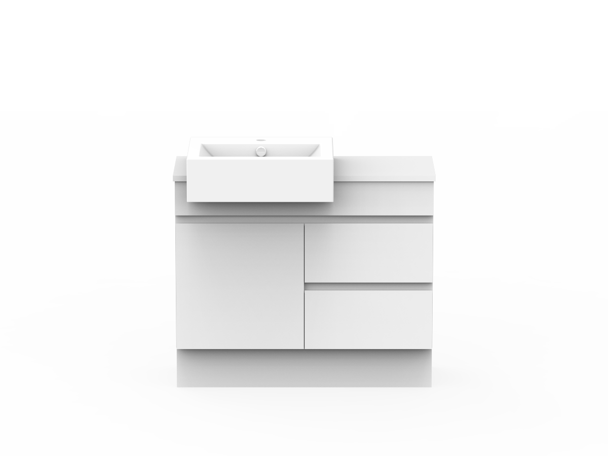 Posh Domaine Plus Semi-Recessed 900mm Floor Mounted Vanity Left Hand ...