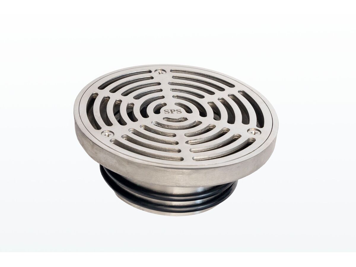 Round Push-In Floor Drain 150mm In Brushed 316 Stainless Steel O-Rings ...