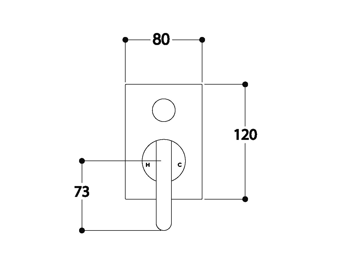 Luka Shower Diverter Mixer Tap with Square Backplate Chrome from Reece