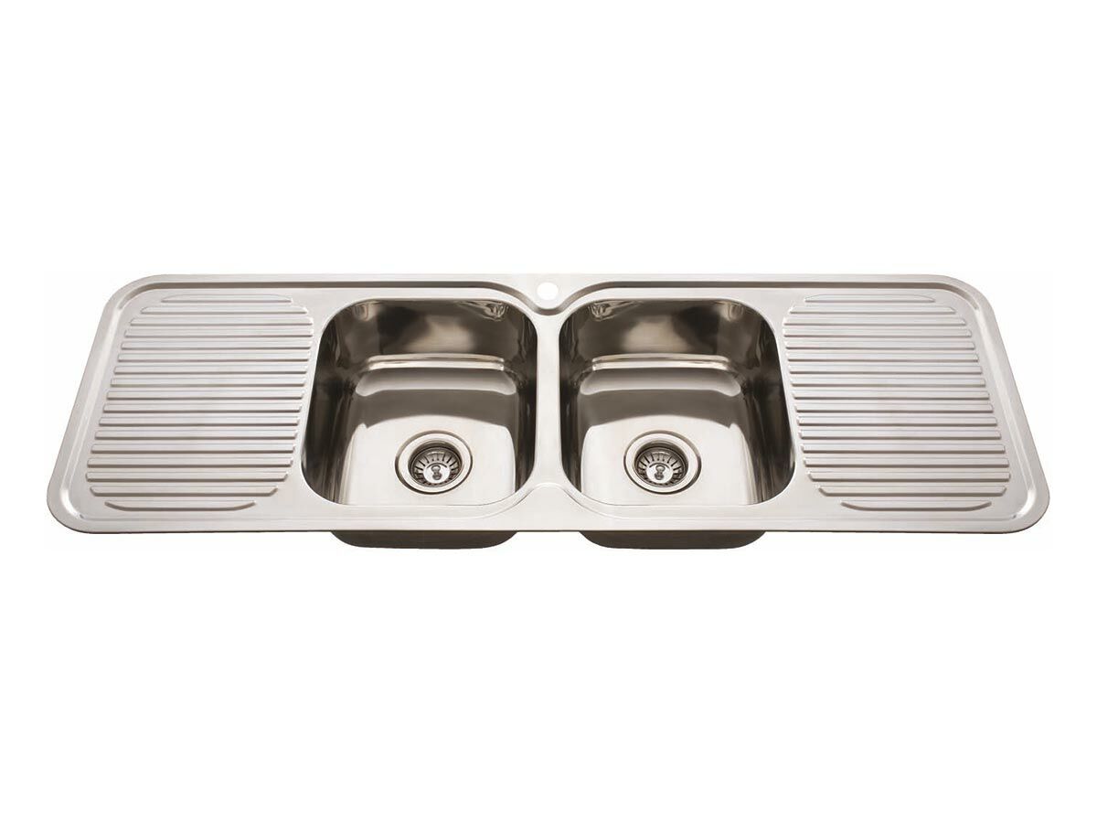 Nugleam Sink Double Bowl Double Drainer Stainless Steel 1380 from Reece