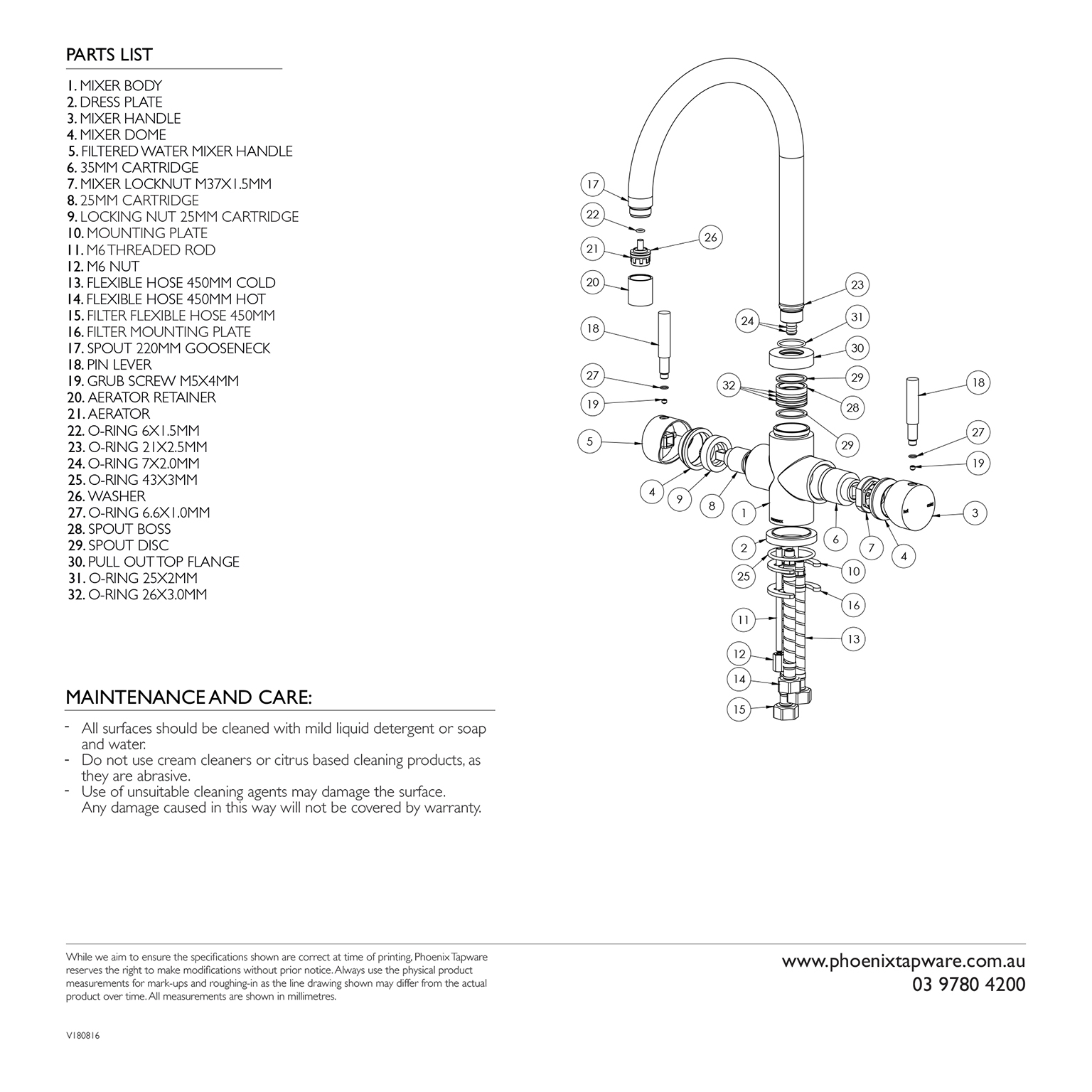 Phoenix Vivid Filtered Sink Mixer Tap with Filter Chrome from Reece