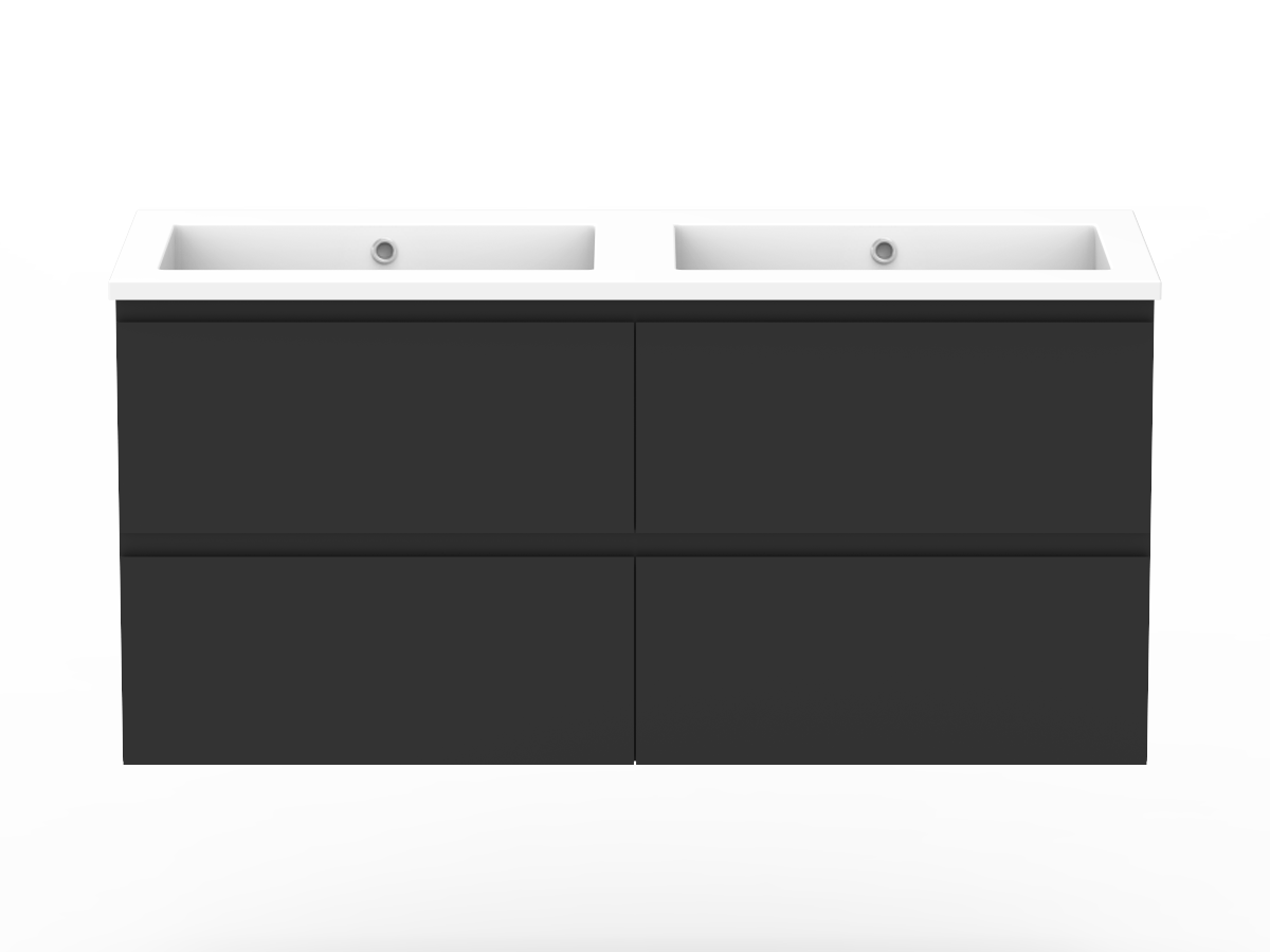 Posh Domaine Plus All-Drawer Twin 1200mm Double Bowl Wall Hung Vanity ...