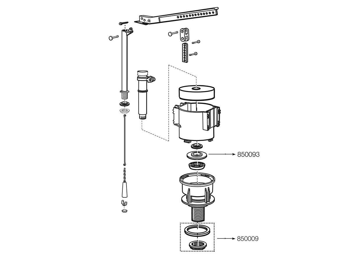 Caroma Univeral Pull Chain Outlet Valve from Reece