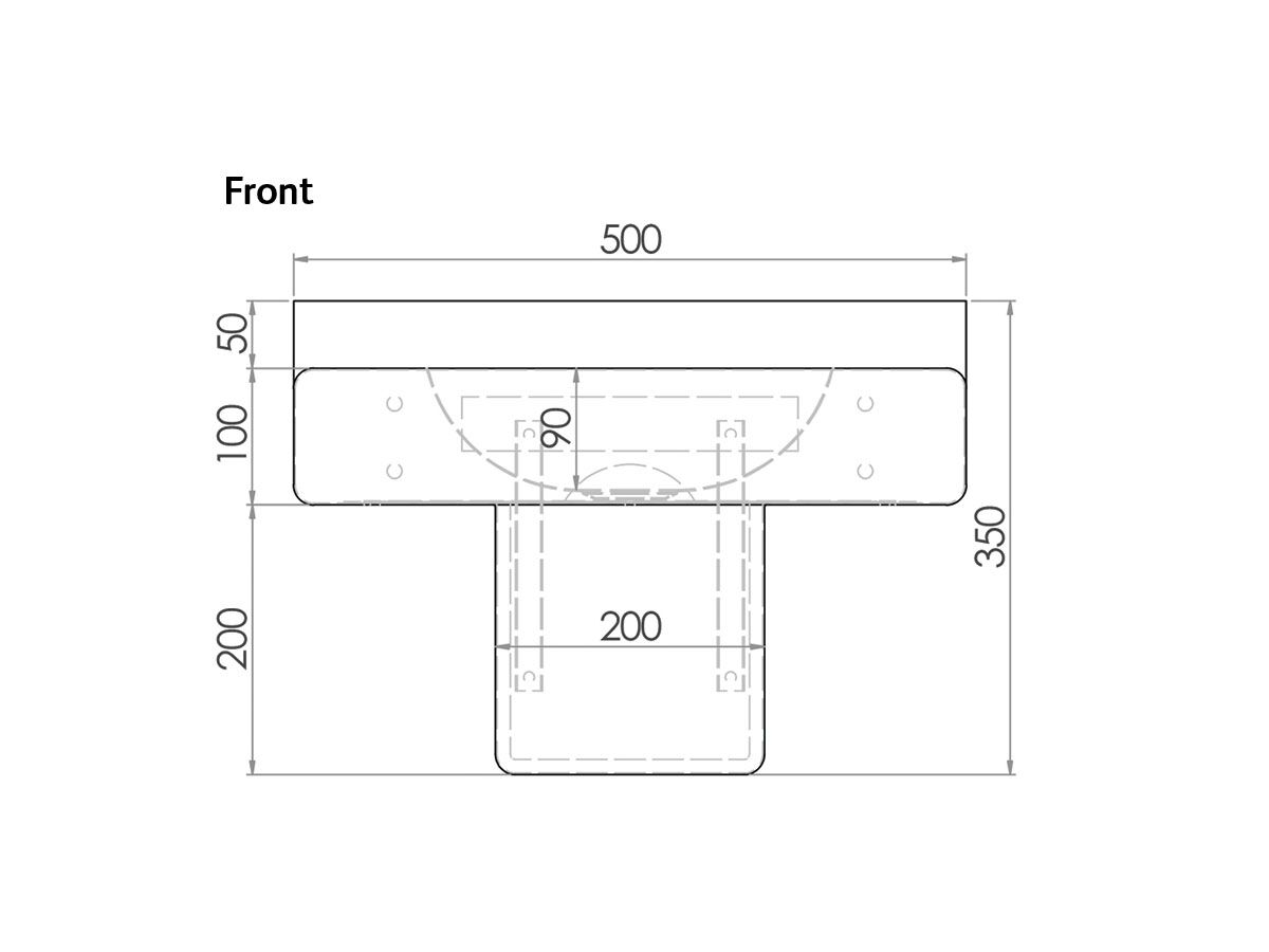 3Monkeez Wall Mounted Disabled Hand Basin 1th 500mm x 455mm Stainless ...