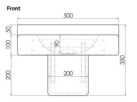 3Monkeez Wall Mounted Disabled Hand Basin 1th 500mm x 455mm Stainless ...