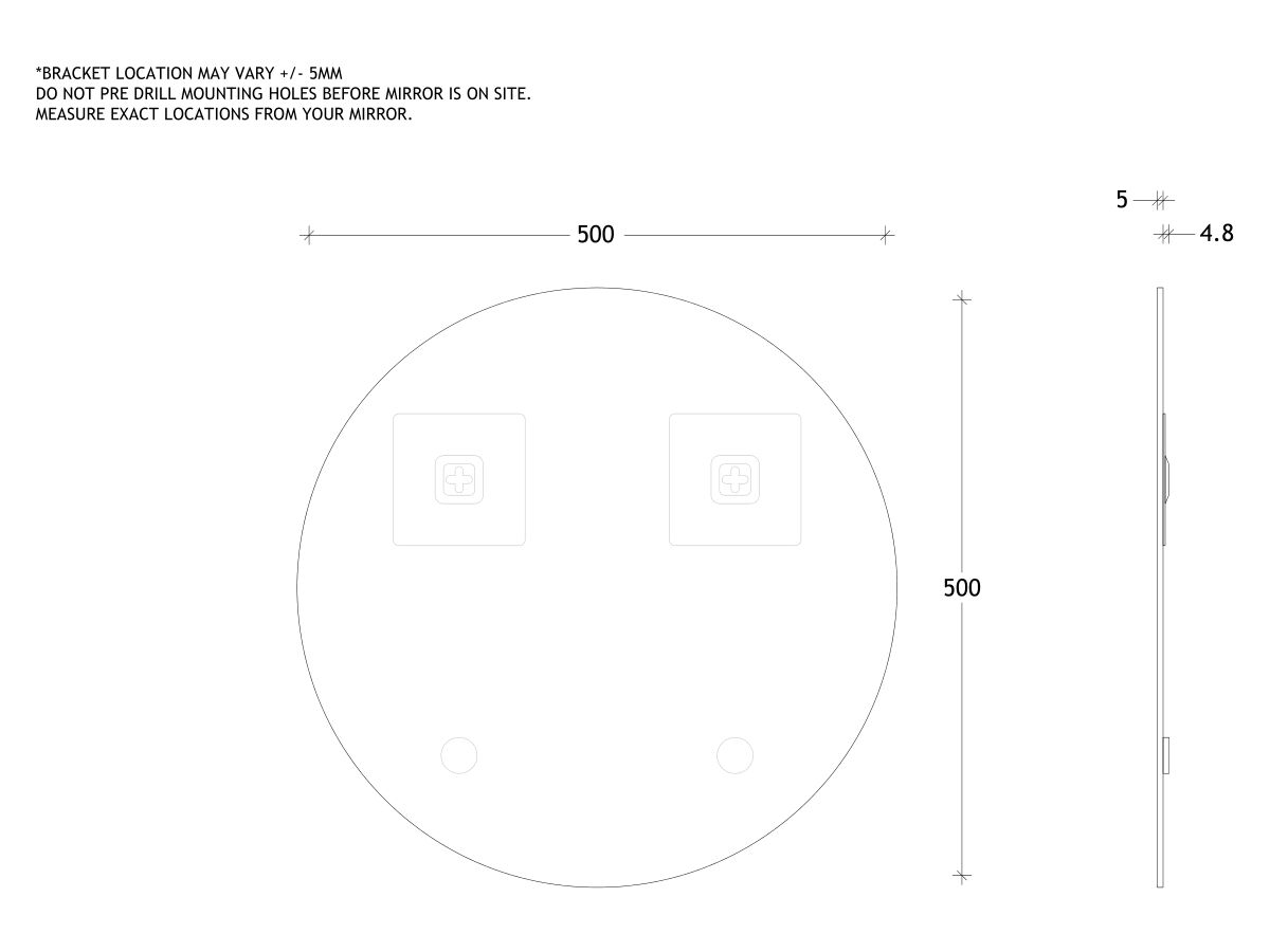 ADP Round Polished Edge Mirror 500 x 500mm from Reece