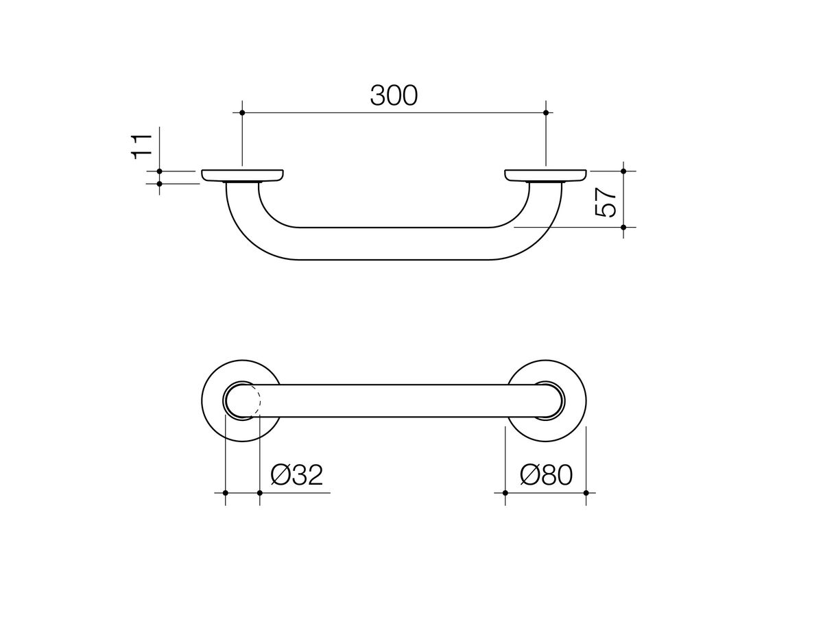 Caroma Care Support 300mm Straight Grab Rail Matte Black from Reece
