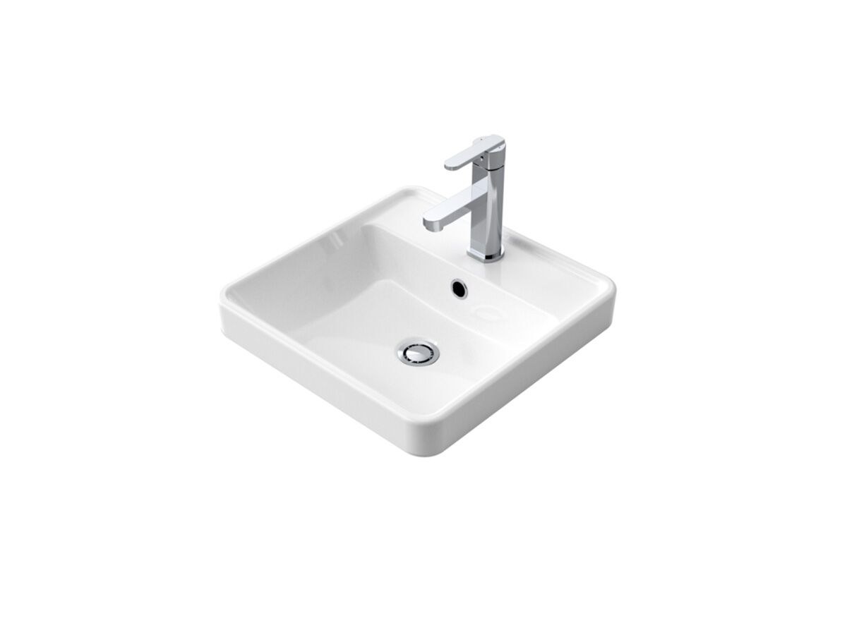Caroma Carboni II Inset Basin with Overflow 3 Tapholes White from Reece