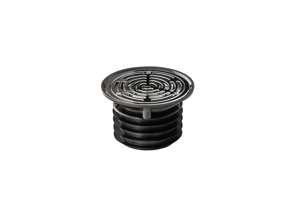 Vinyl Floor Waste Round Flexifin Open DWV Chrome 80mm from Reece