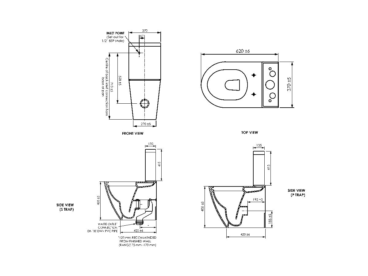 Enware Close Coupled Rimless Back To Wall Toilet Suite (4 Star) from Reece