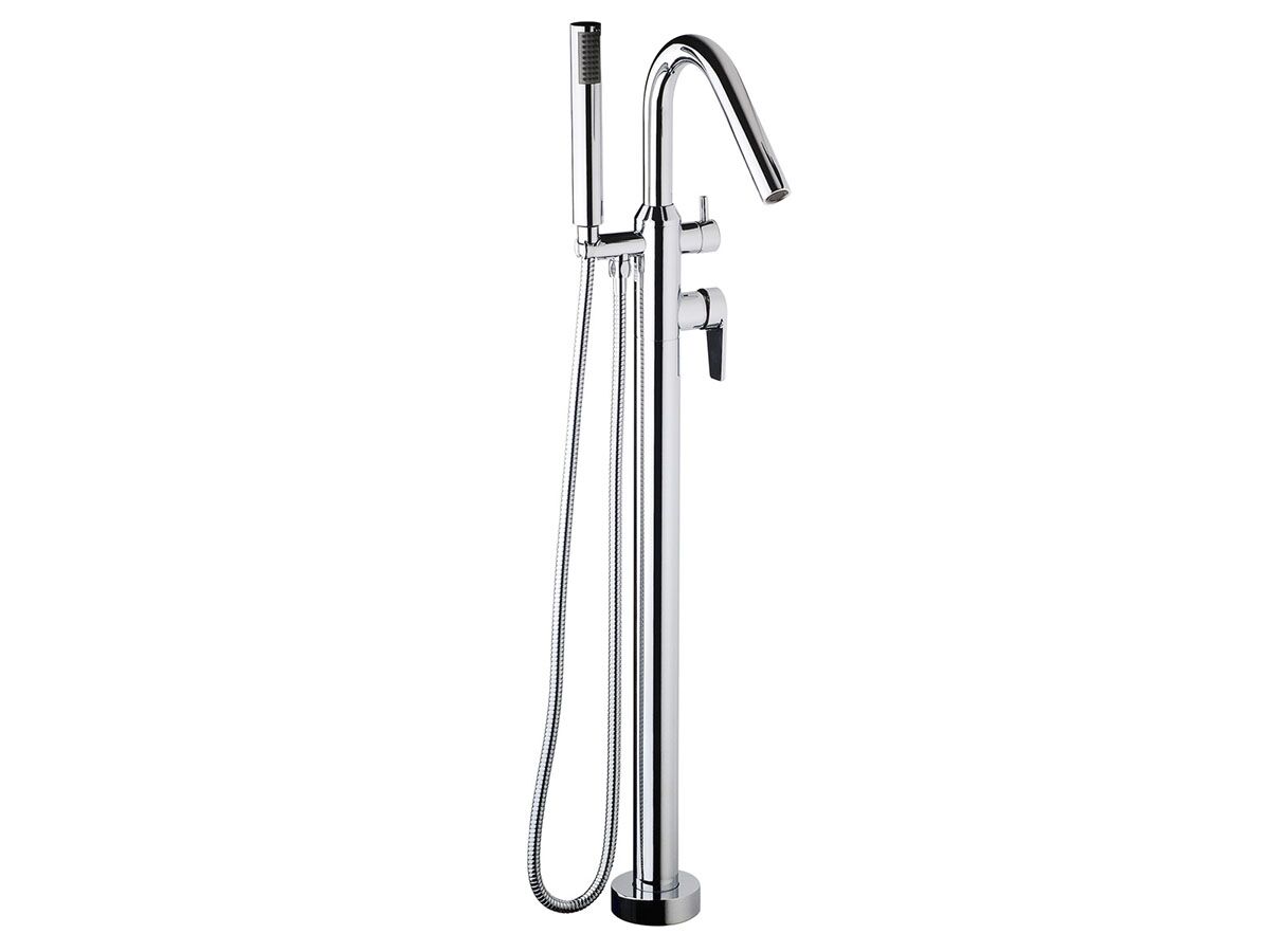 Ram Tapware Yeva Floor Mounted Bath Mixer Tap with Handshower Chrome (3 ...