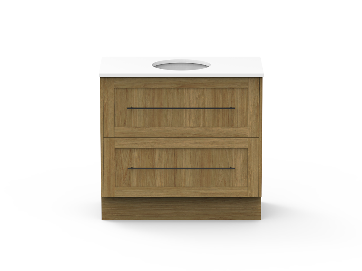 Kado Lux 900mm All Drawer Floor Mounted Vanity Unit 2 Drawers Single ...