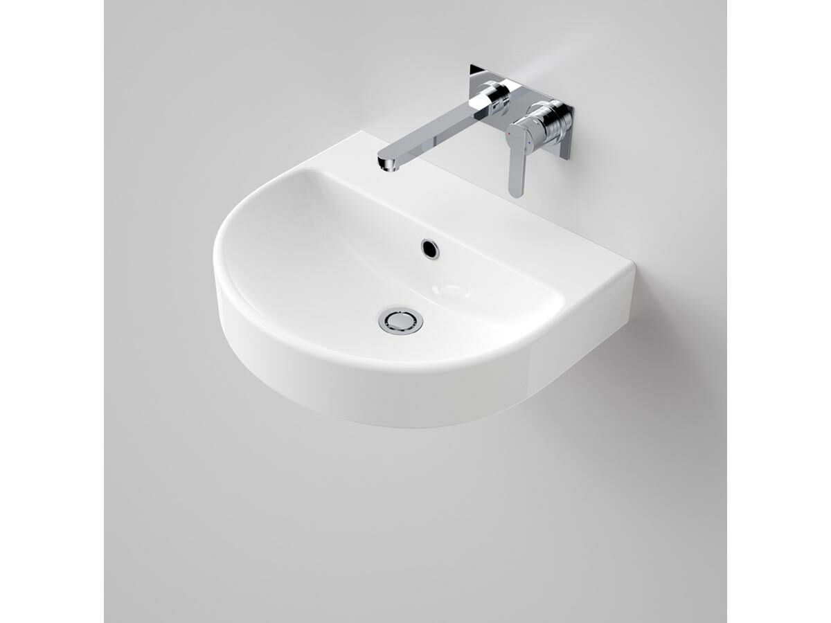 Caroma Cosmique Round Wall Basin with Overflow 1 Taphole White from Reece