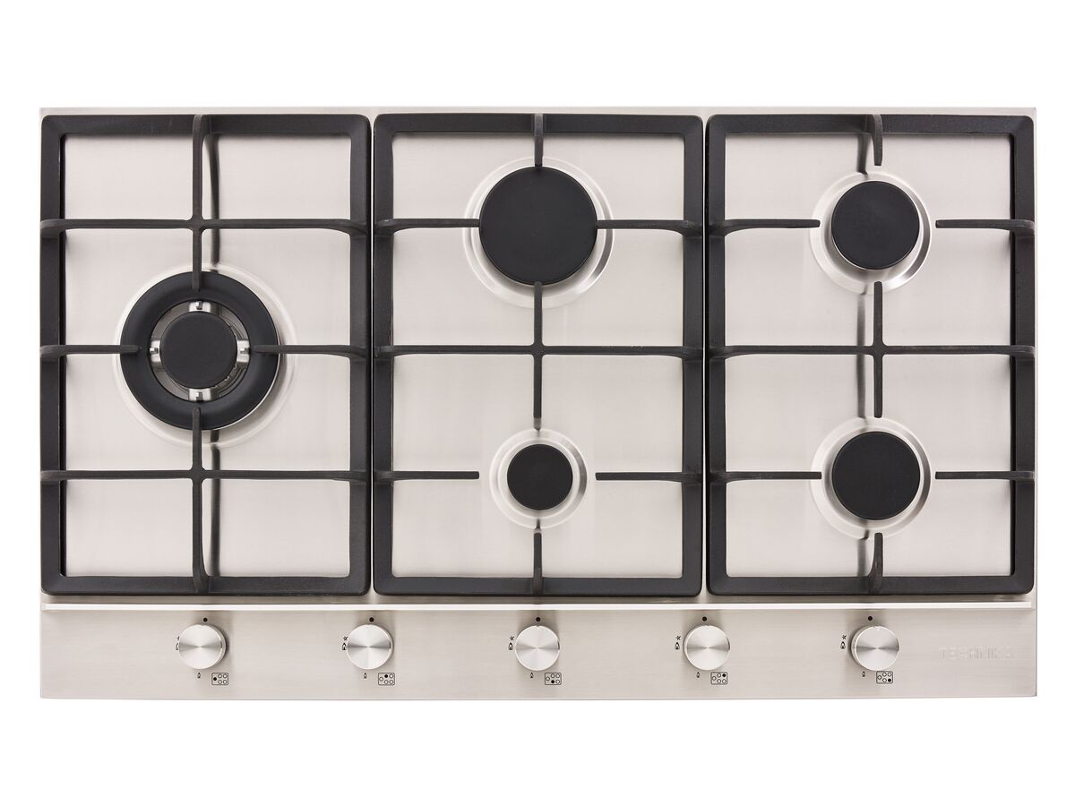 Technika H950SLTXPRO Stainless Steel 5 Burner Cooktop with Wok Adaptor ...