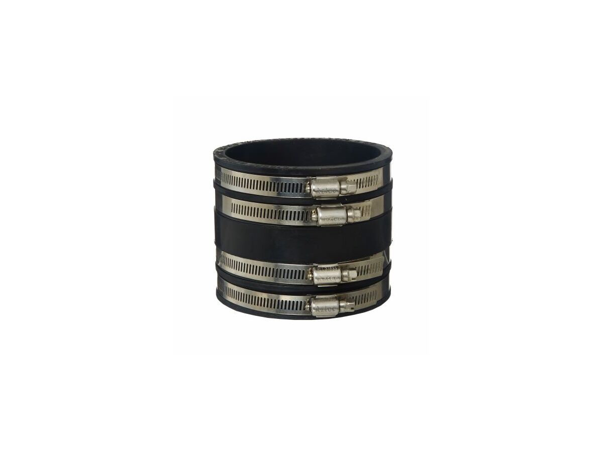 PVC x PVC Rubber Coupling 100mm Double Clip from Reece