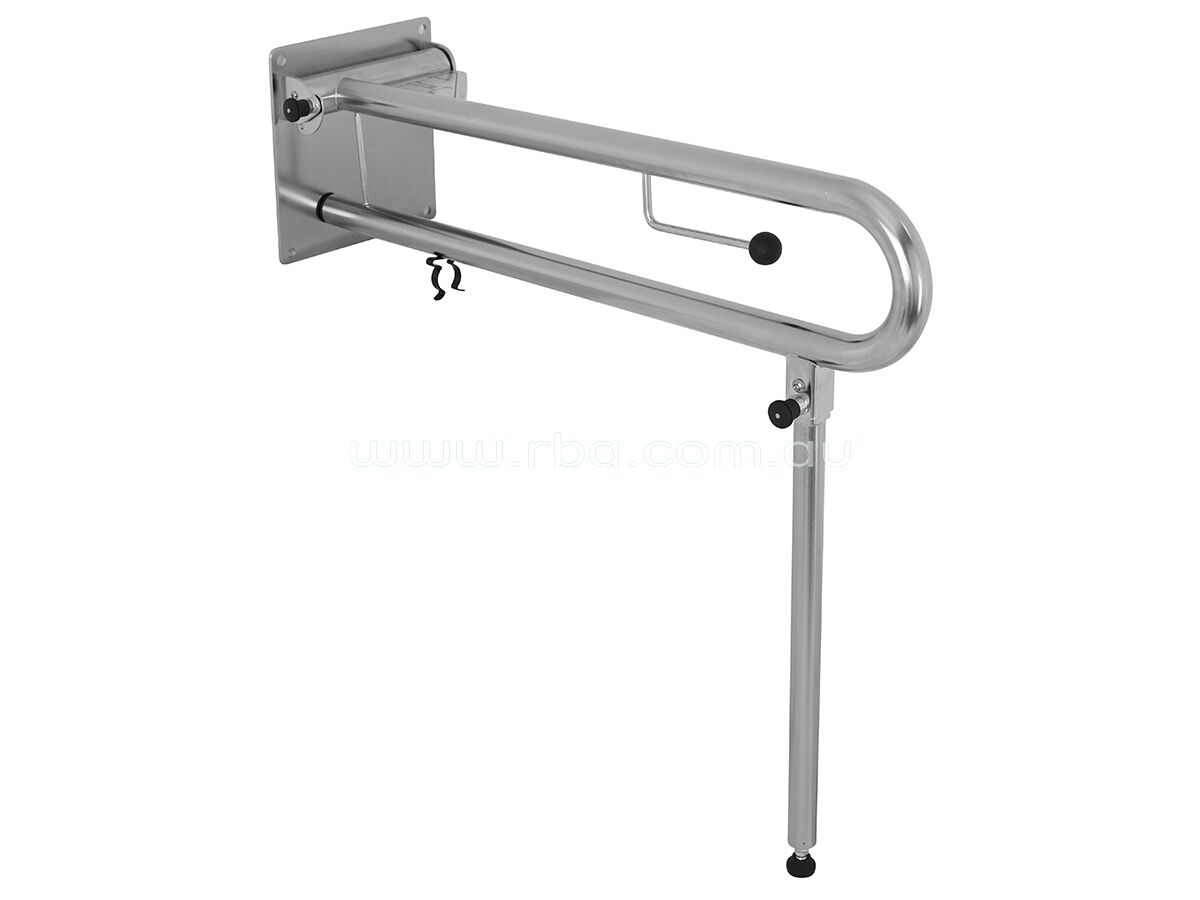 RBA Bariatric Drop Down Grab Rail with Toilet Roll Holder Left Hand ...