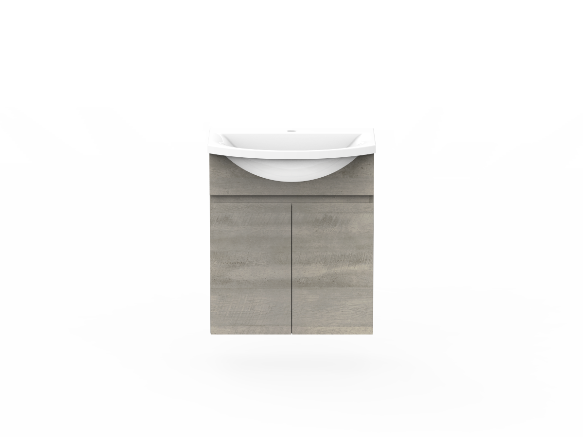 Posh Domaine Semi-Recessed 600mm Wall Hung Vanity Centre Basin Cast ...