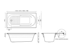 Decina Modena Shower Bath 1800mm White from Reece