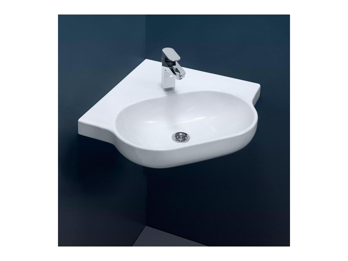Caroma Opal Sole Corner Wall Basin without Overflow 1 Taphole White ...