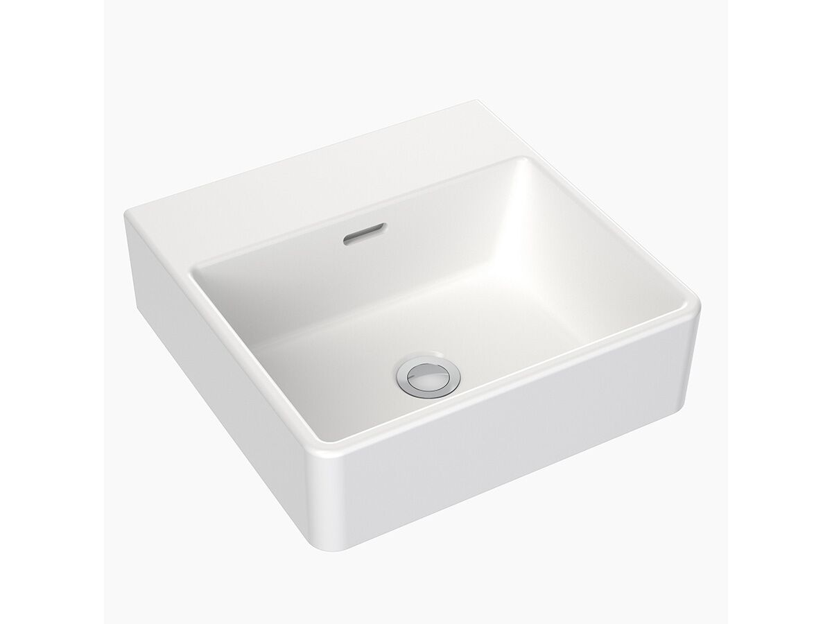 Clark Square Wall Basin 400mm No Taphole White from Reece