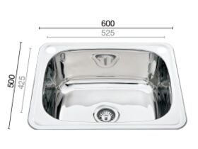 Inset Laundry Tub with Bypass 45Ltr Stainless Steel from Reece