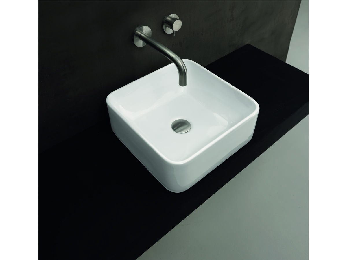 AXA Sheer Square Vessel Basin No Taphole 355 x 355mm White from Reece