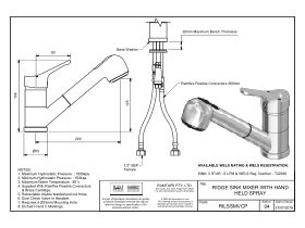 Ram Tapware Ridge Sink Mixer Tap with Retractable Hand Held Spray ...