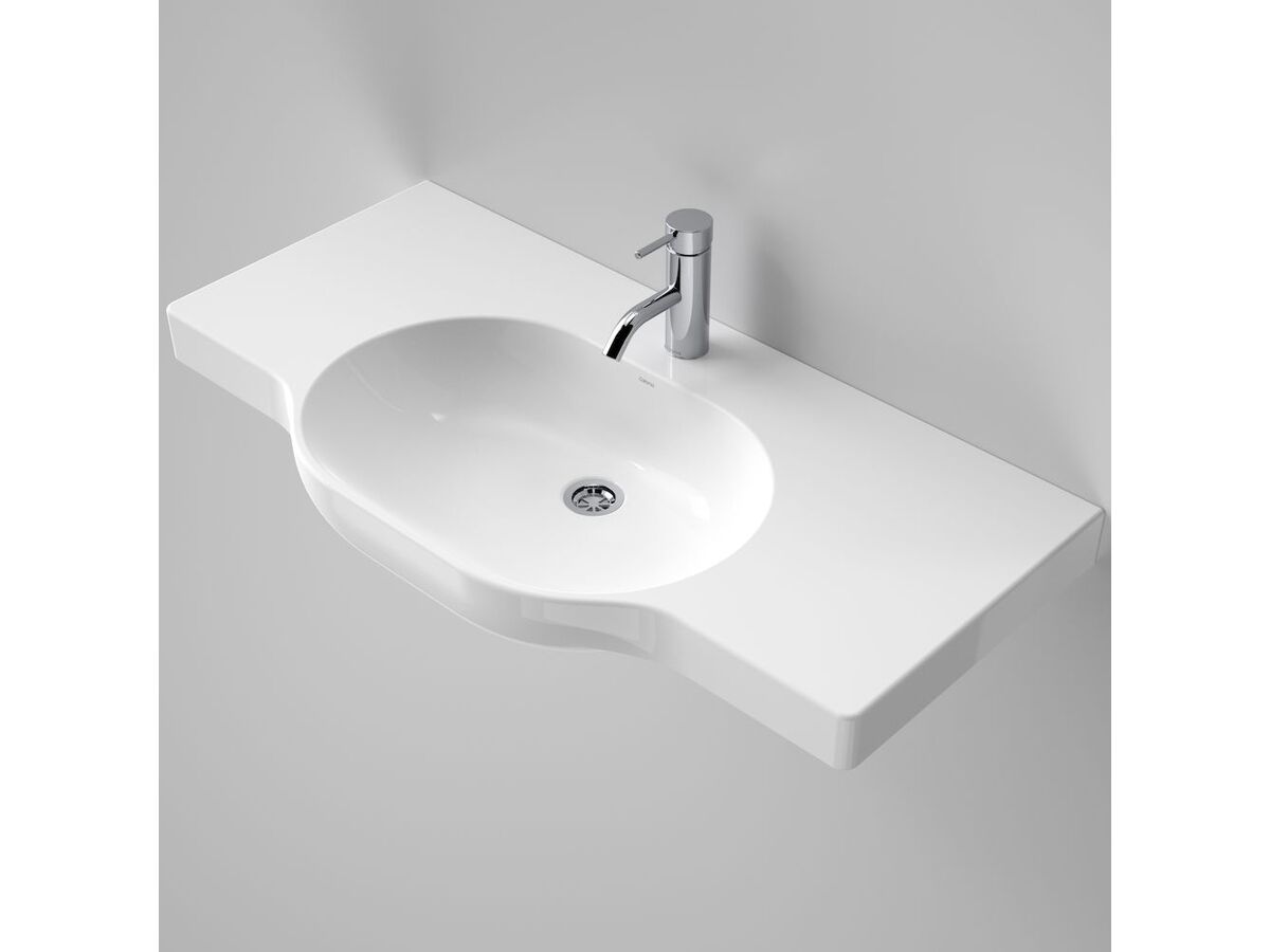 Caroma Opal Twin Wall Basin without Overflow 1 Taphole 900mm White from ...