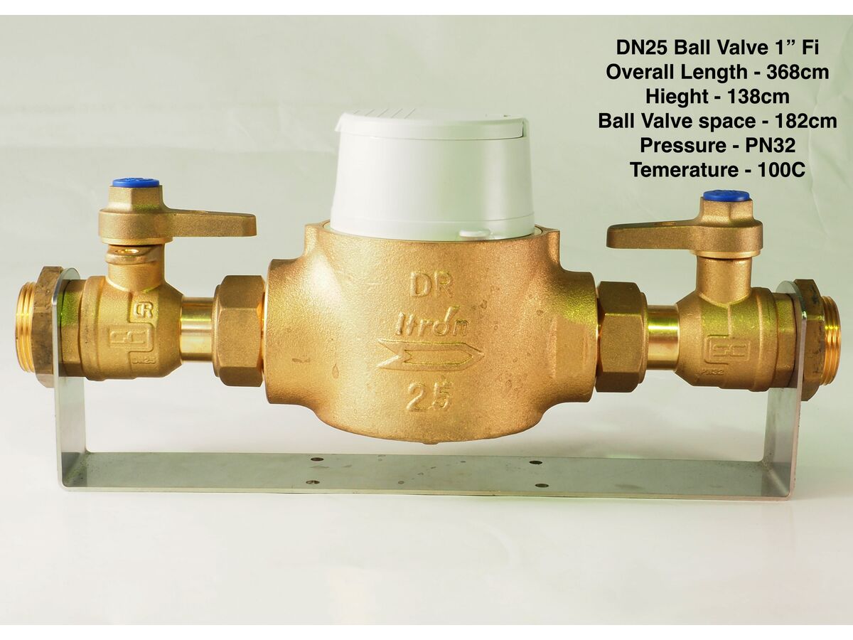 Water Meter Lockable Ball Valve 25mm BSP 1" with intergrated meter nut ...