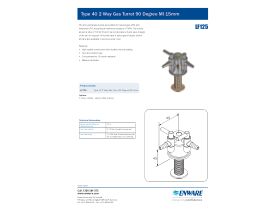 Enware Lab Type 40 2-Way Gas Turret Right Angle from Reece