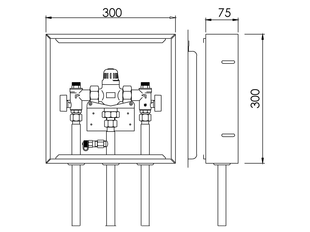 Aquablend 1000 Lock Stainless Steel Recessed Cabinet from Reece